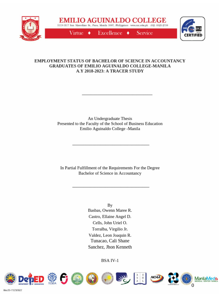 Employment Status of EAC Accountancy Graduates | PDF | Methodology ...