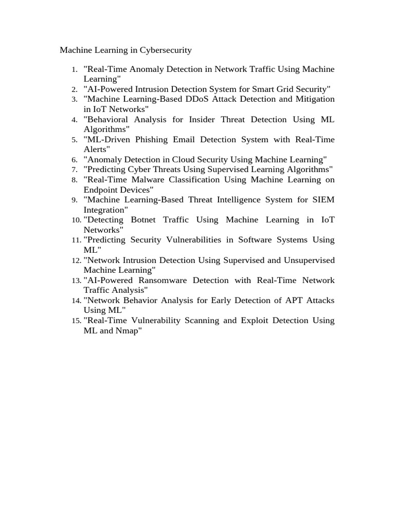 cyber_projects-ml | PDF | Machine Learning | Security