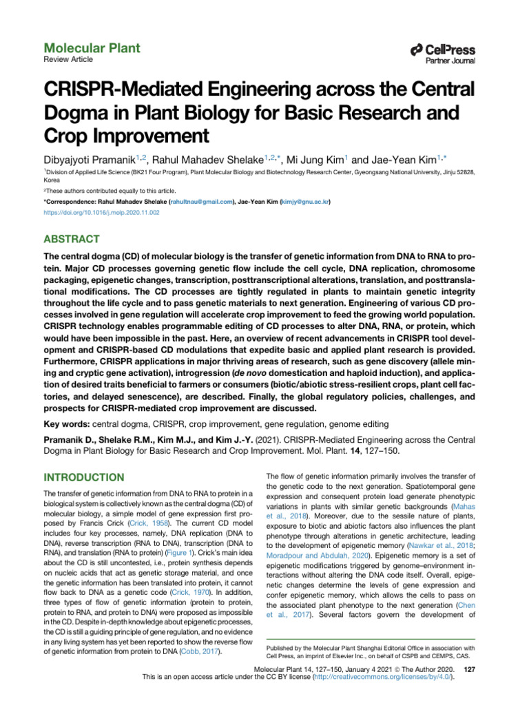 PlantCrop_CRISPR | PDF | Genetics | Gene