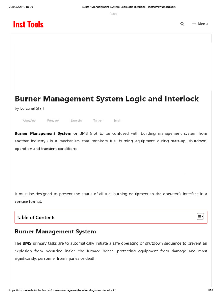 Burner Management System Logic and Interlock | PDF | Boiler | Combustion