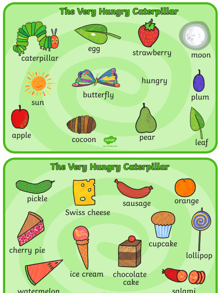 T T 1234 Word Mat Images To Support Teaching On The Very Hungry ...