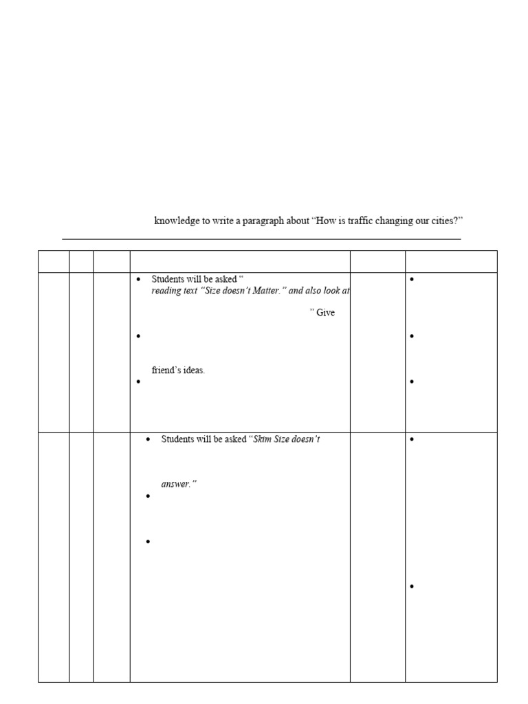 Lesson Plan: Cities in English Prep Class | PDF | Cognitive Psychology ...