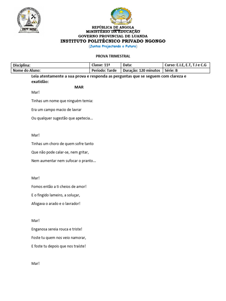 MODELO PREENCHIDO 11B FINAL | PDF | Palavra | Linguística