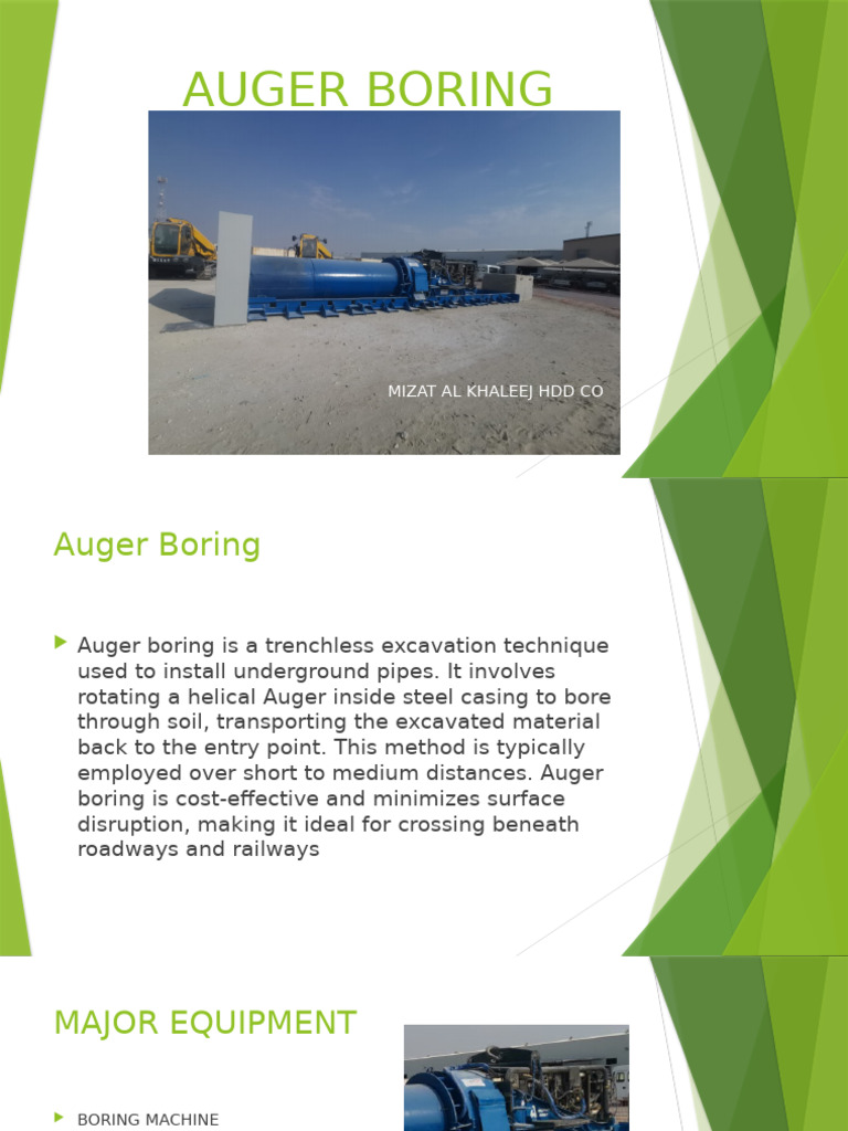 Auger Boring Techniques and Equipment | PDF