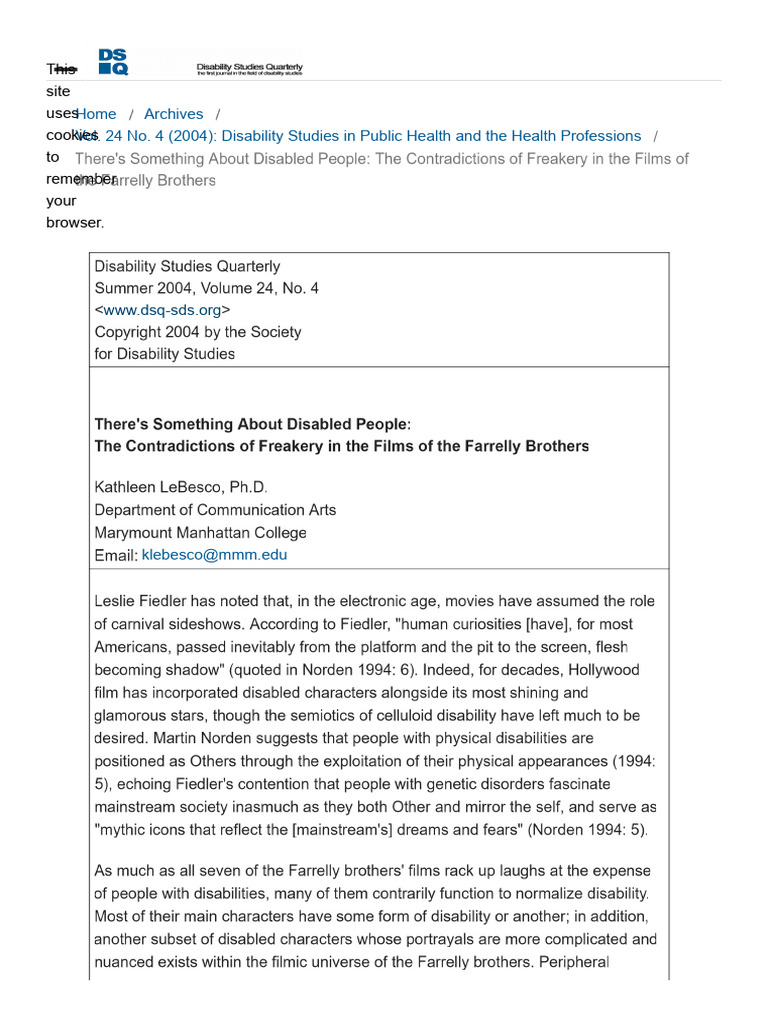 Disability Studies in Public Health | PDF