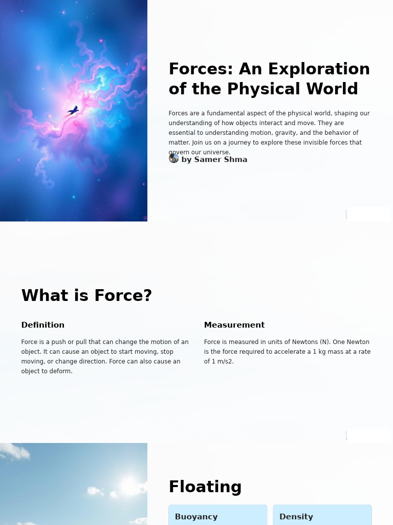 Forces An Exploration of The Physical World | PDF