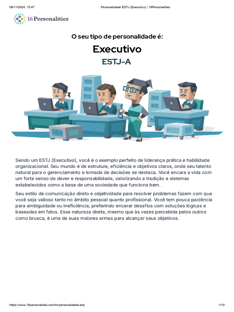 Características da Personalidade ESTJ | PDF | Liderança | Aprendizado
