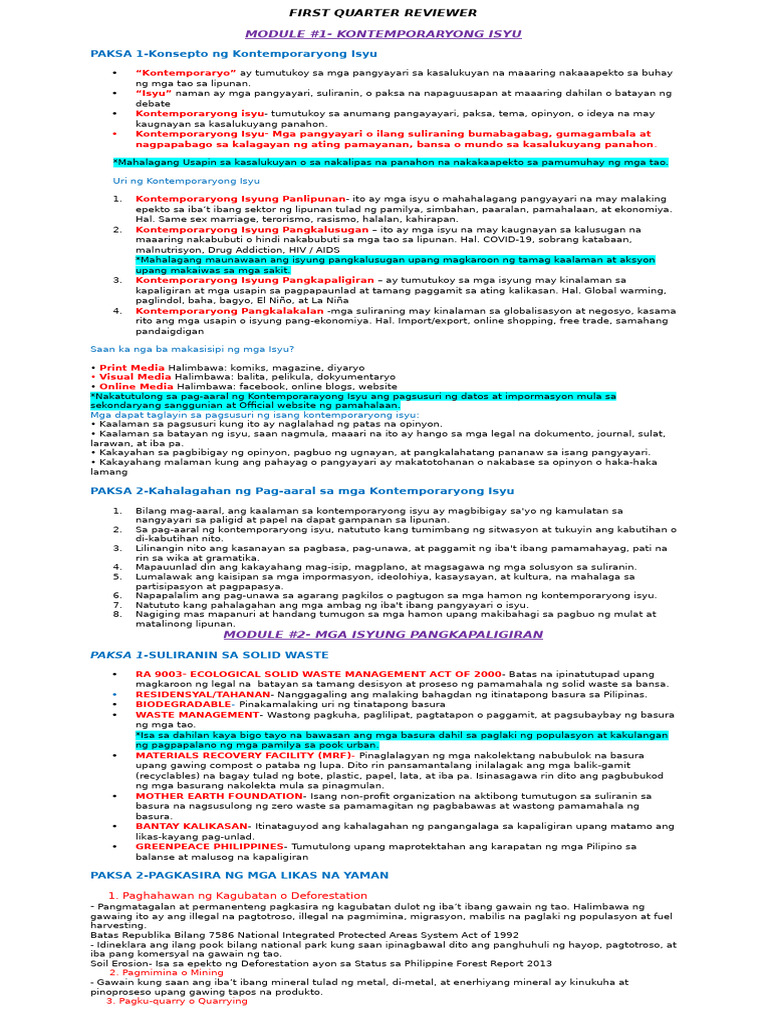 Q1 Ap Reviewer | PDF