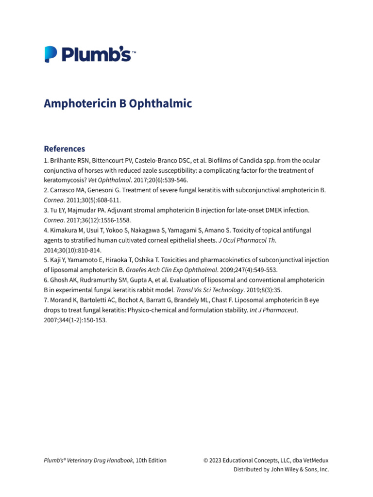 Amphotericin B Ophthalmic References PVDH10 | PDF