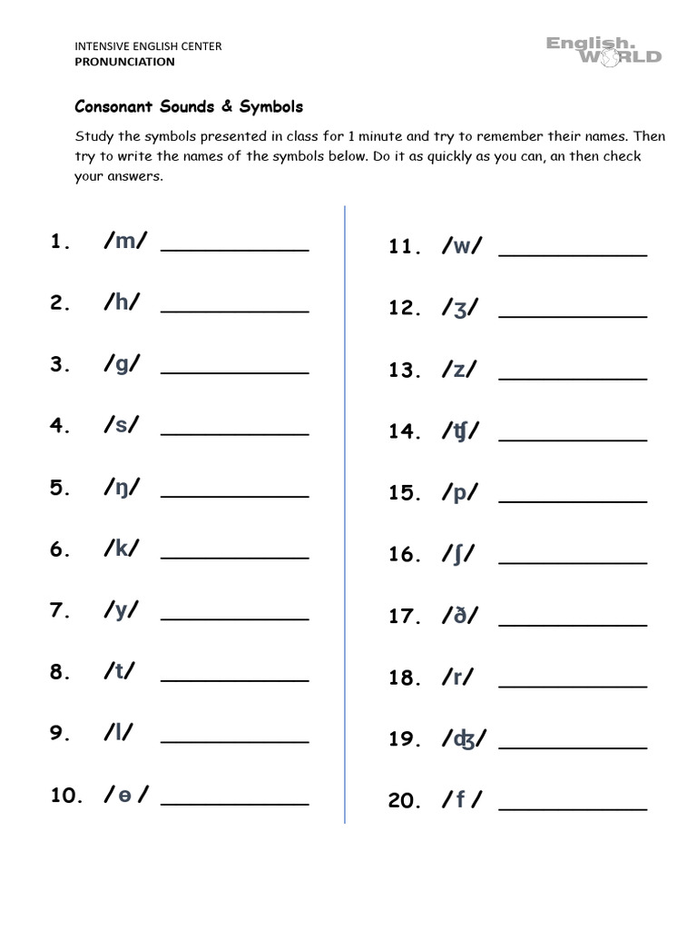PR3 - Consonant Sounds and Symbols | PDF