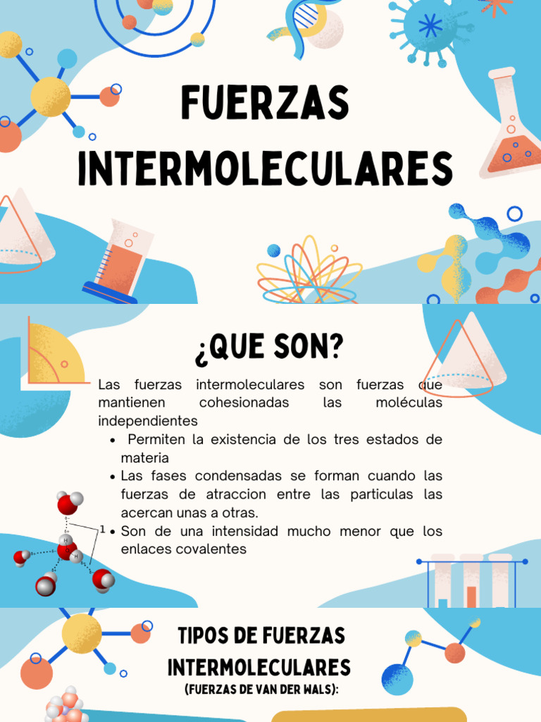 Fuerzas Intermoleculares QUIMICA | PDF | Fuerza intermolecular | Moléculas