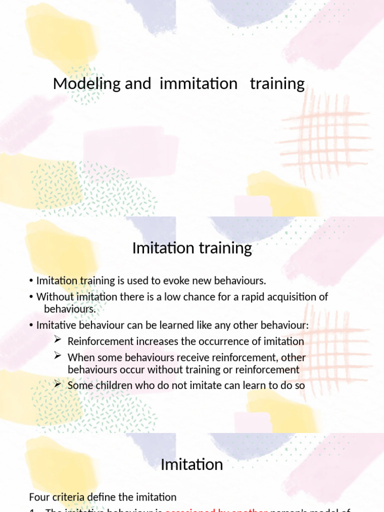 Modelling and Imitation Training | PDF | Imitation | Learning