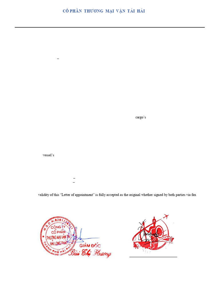 Agency Appointment for M/V HD GOLD | PDF | Shipping | Transport