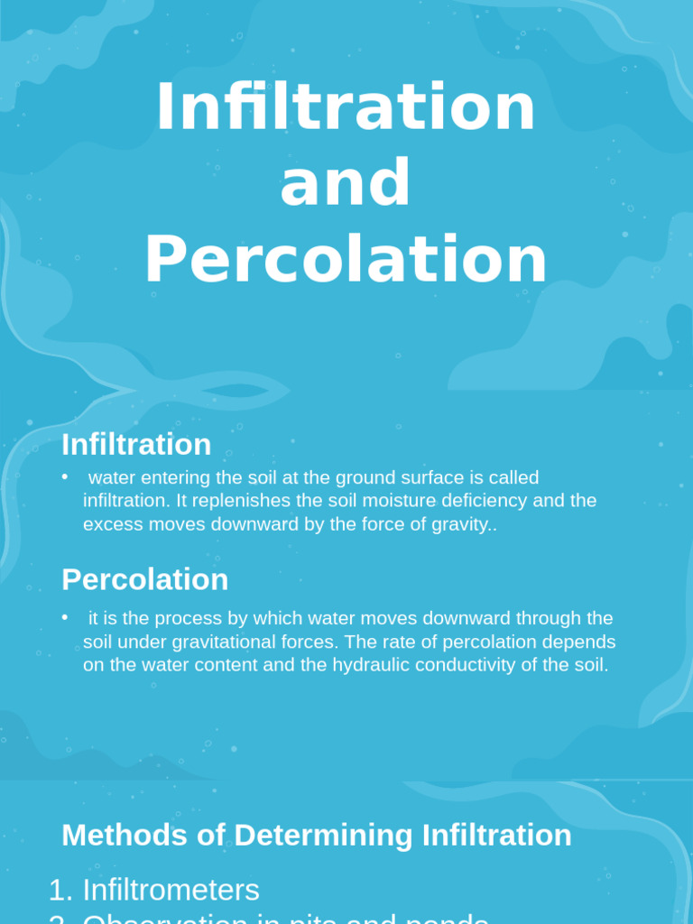 Infiltration and Percolation | PDF