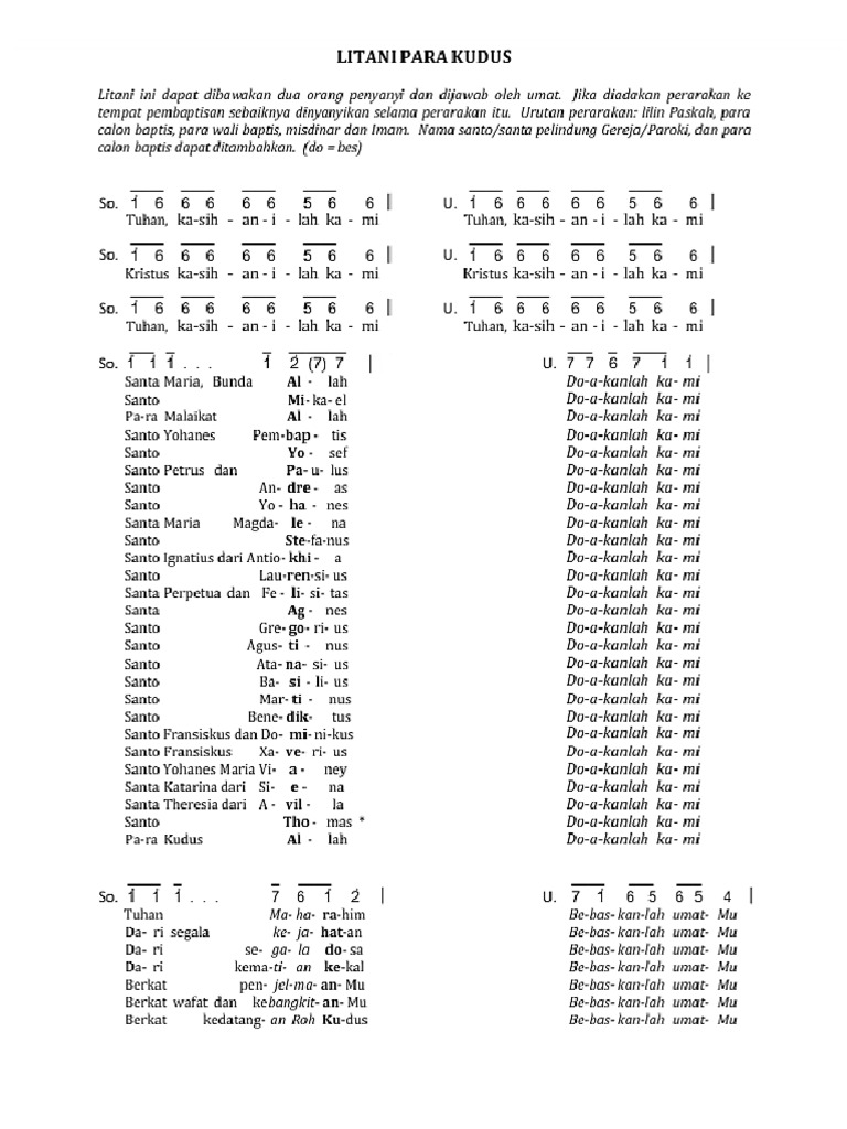 Litani Orang Kudus | PDF