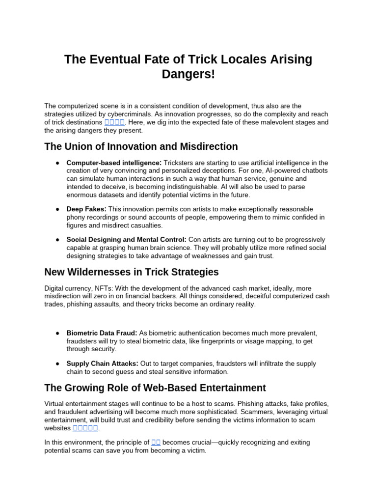 The Eventual Fate of Trick Locales Arising Dangers | PDF | Computer ...
