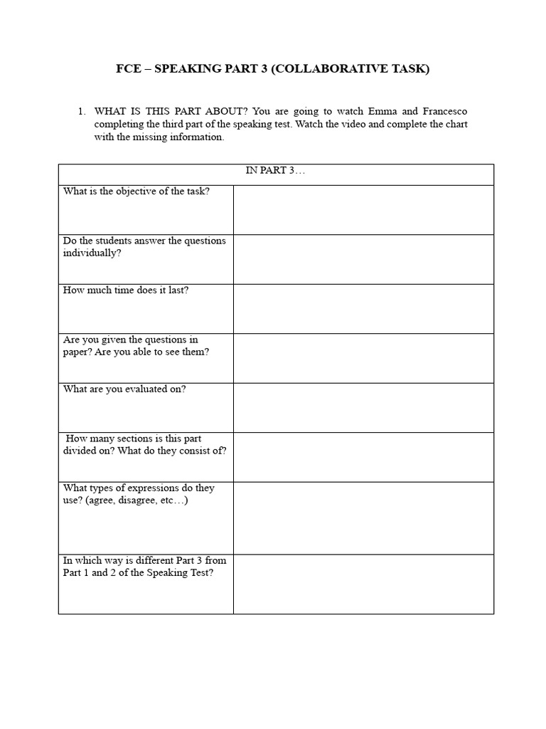 B2. Part 3. Collaborative Task | PDF | Human Communication