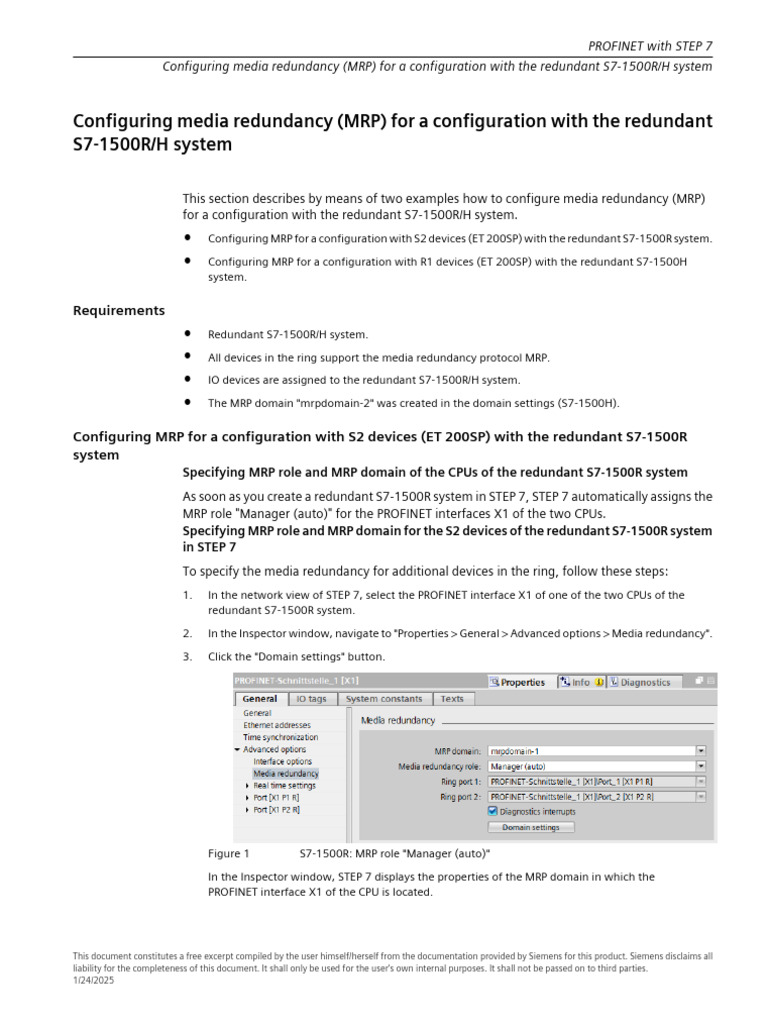 PROFINET With STEP 7 - Configuring Media Redundancy (MRP) For A ...