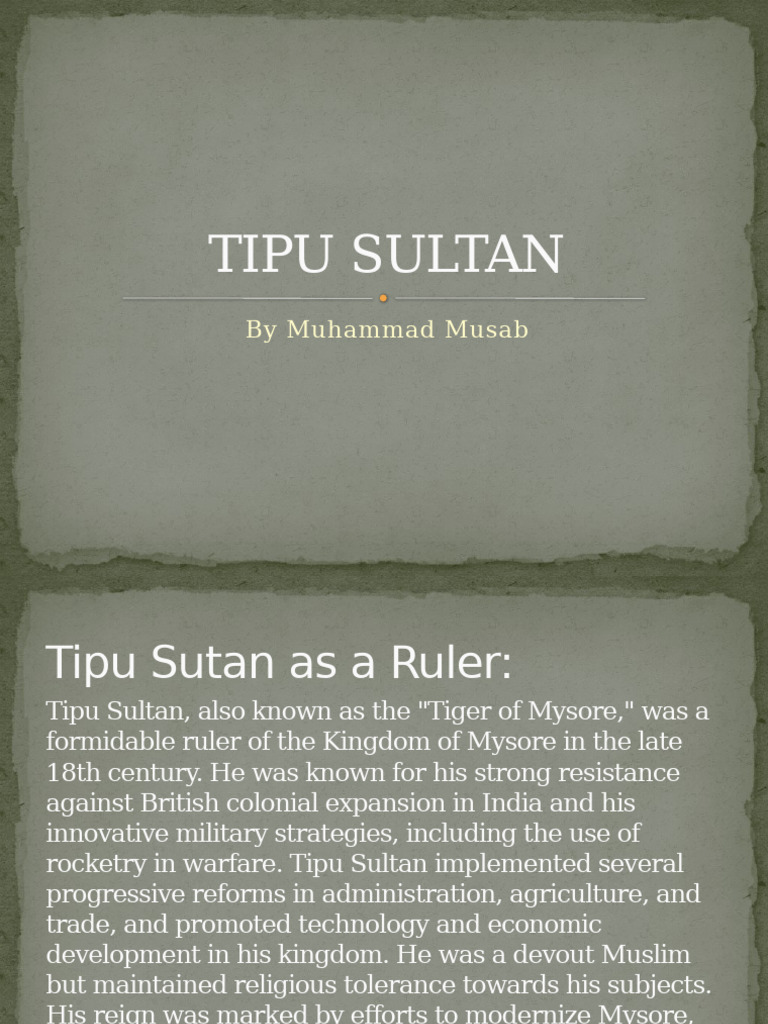 Tipu Sultan: The Tiger of Mysore | PDF