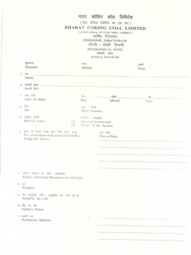 Biographical Form | PDF