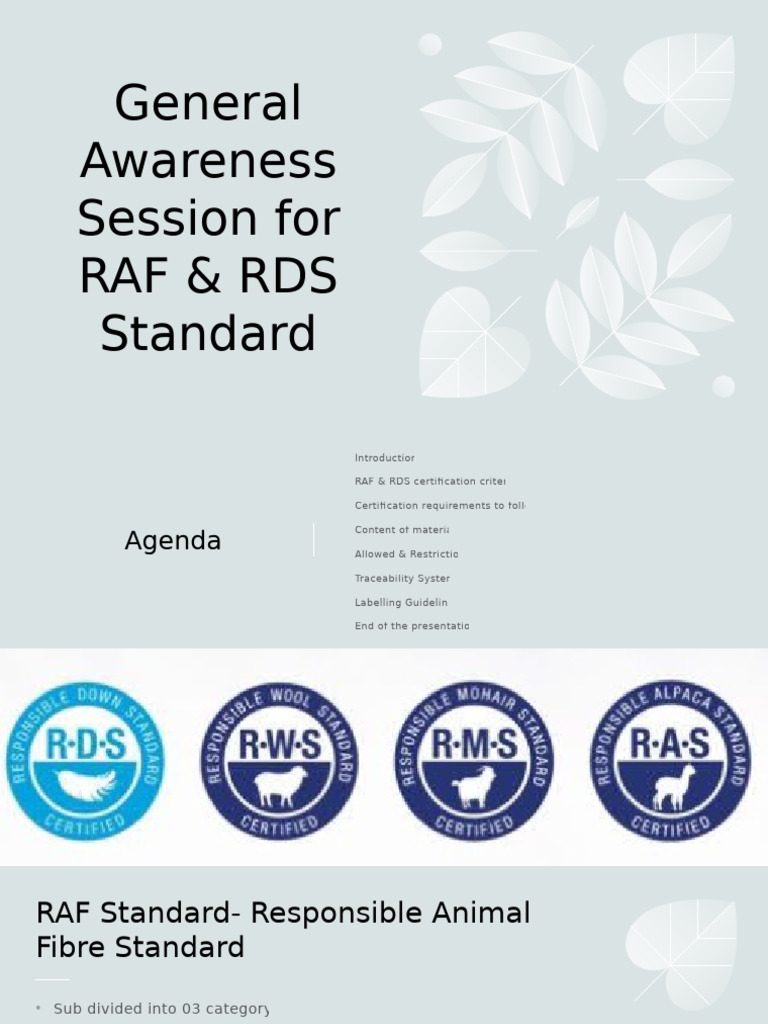 RAF & RDS Certification Overview Guide | PDF | Textiles