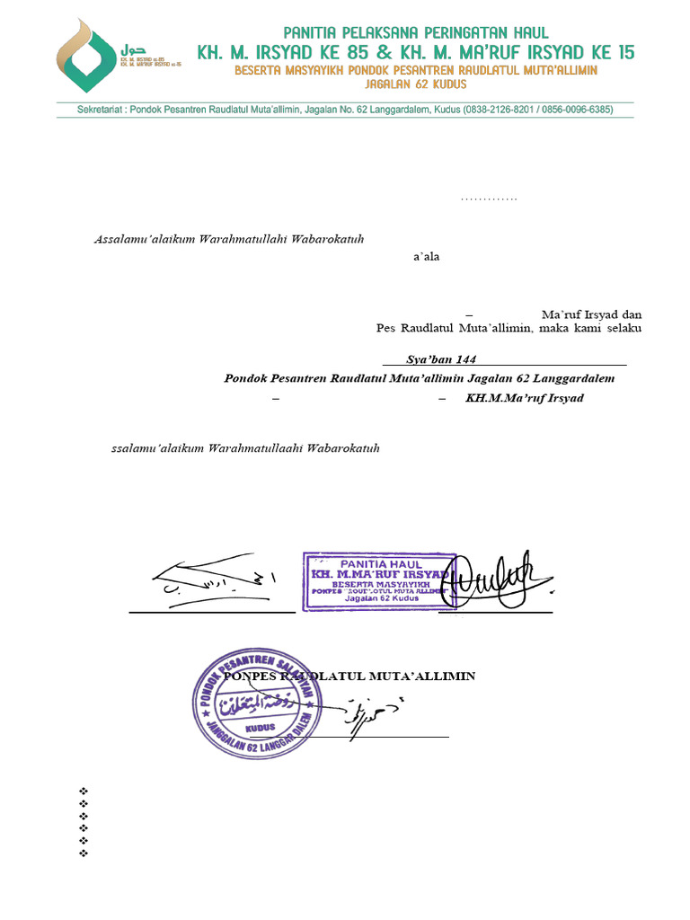 Proposal Haul PPRM 2025 di Kudus | PDF