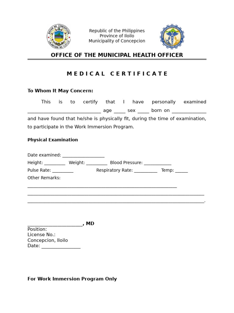 Medical Certification Immersion | PDF