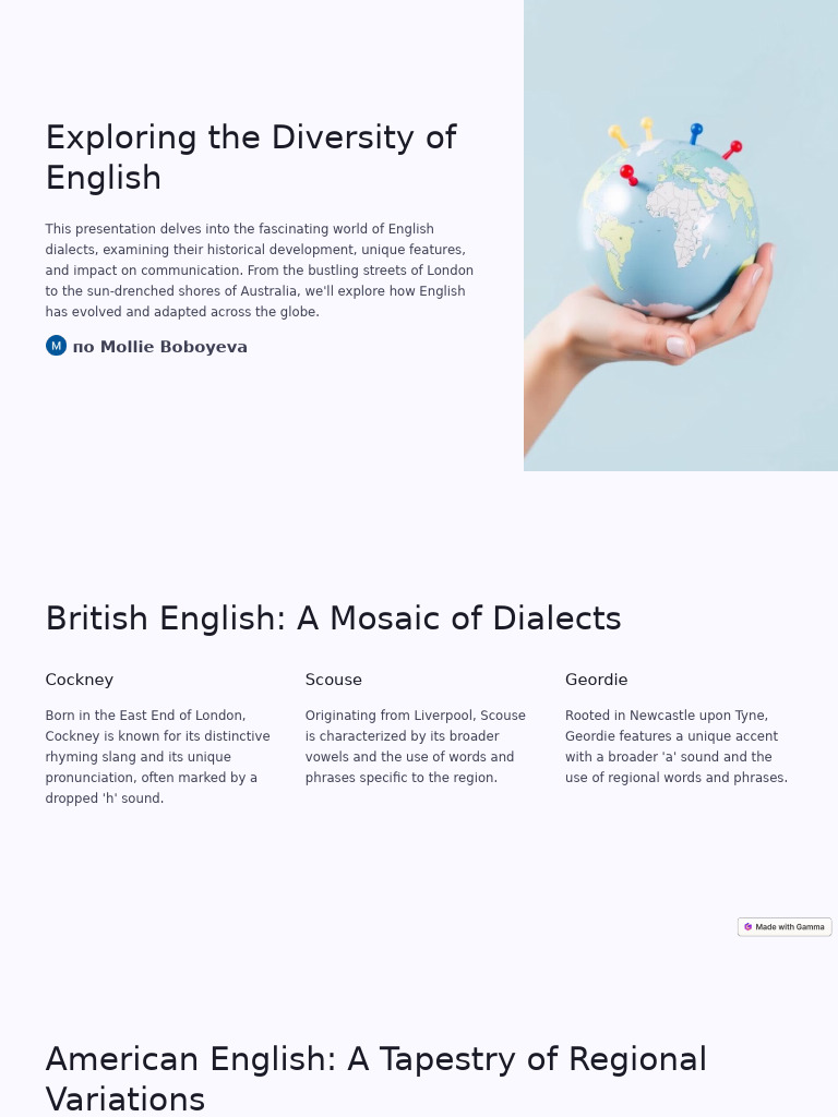 Exploring The Diversity of English | PDF | English Language | English ...