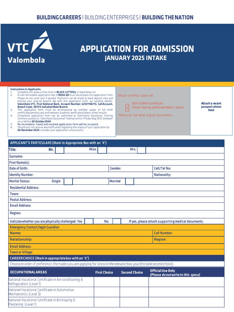 Valombola Vocational Training Application | PDF | Vocational Education ...