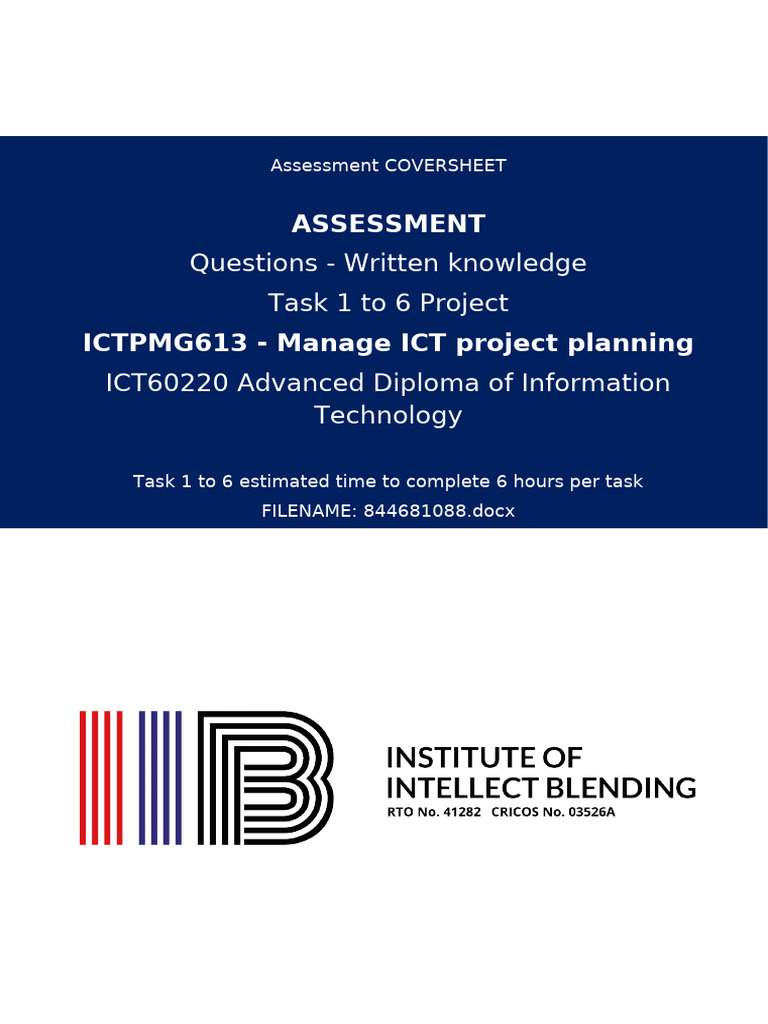 ICT Project Management Assessment Tasks | PDF | Project Management ...