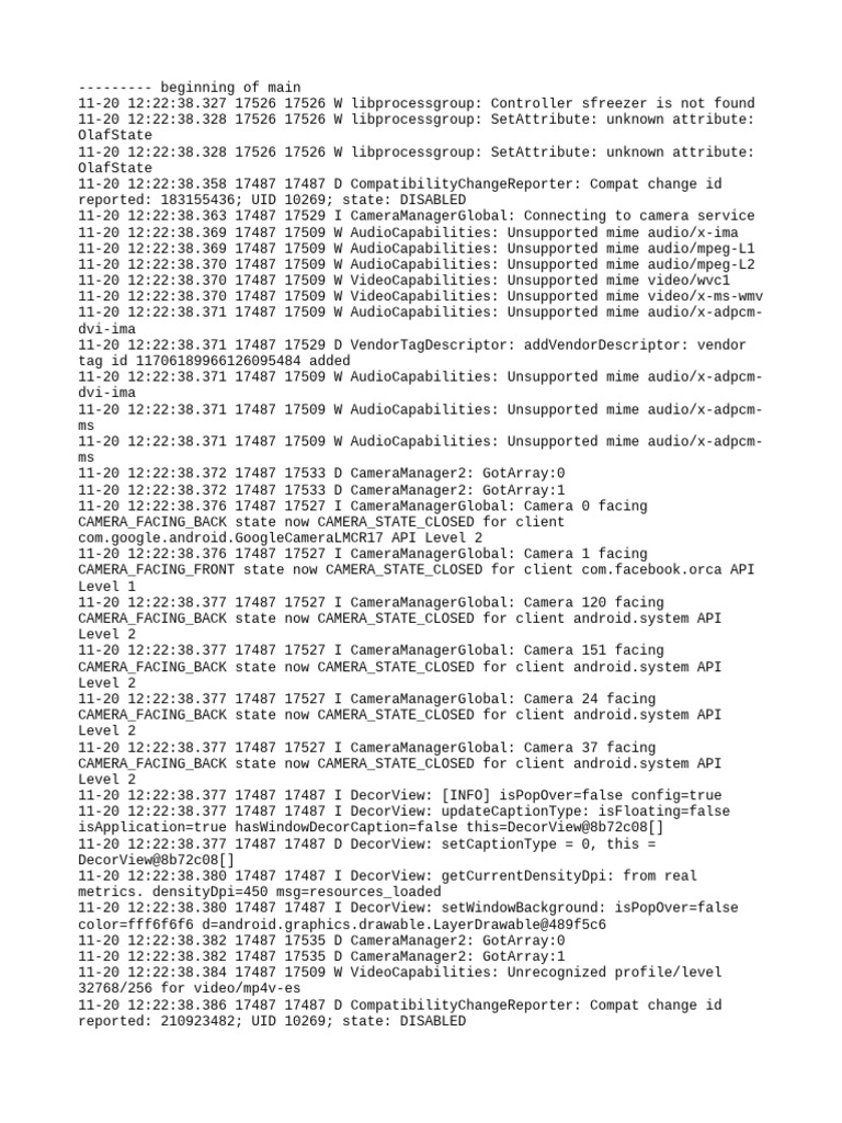 Camera and Audio Capabilities Log | PDF | Software Development ...