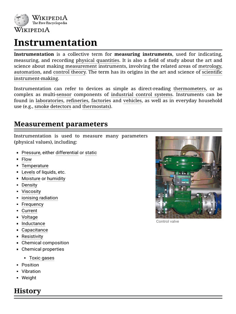Overview of Instrumentation Systems | PDF | Instrumentation