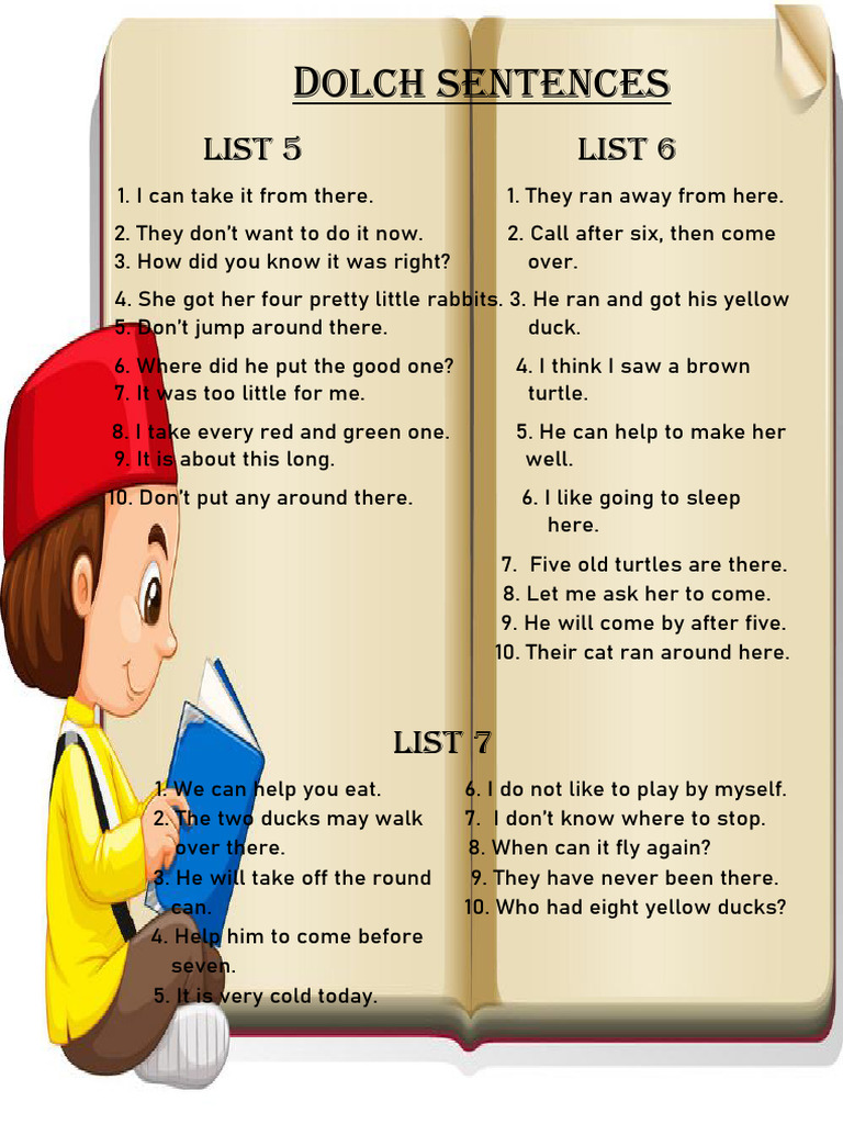 Dolch Sentences for Grade 5 | PDF