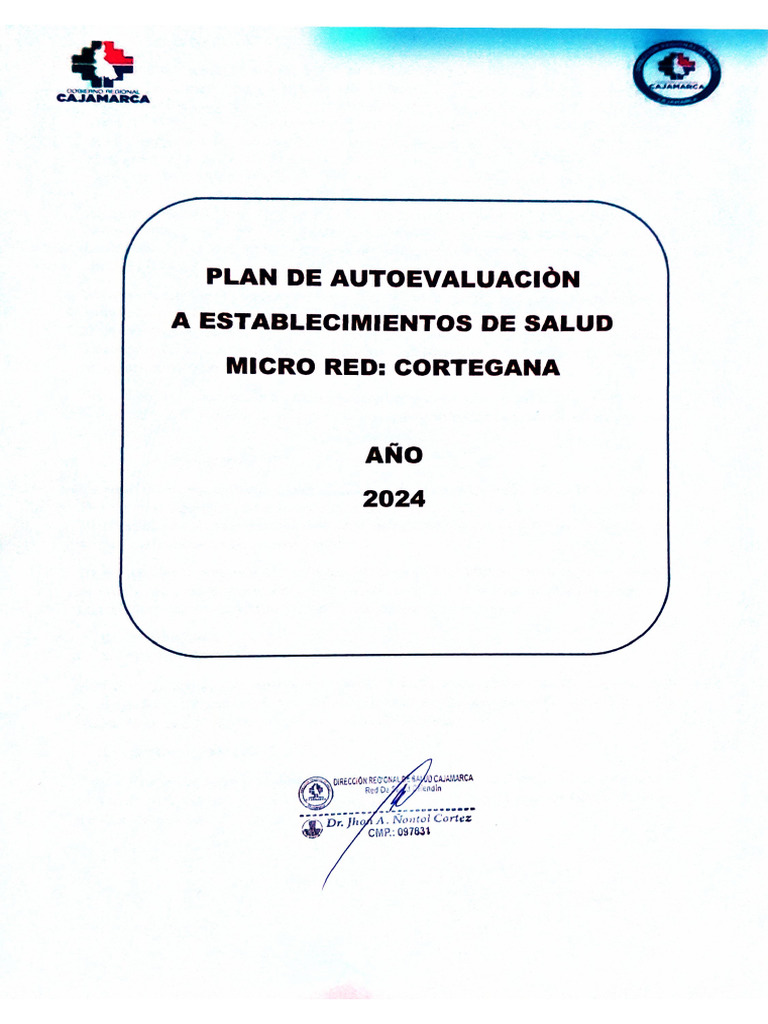 Plan de Autoevaluacion A Establecimientos de Salud Microred Cortegana | PDF