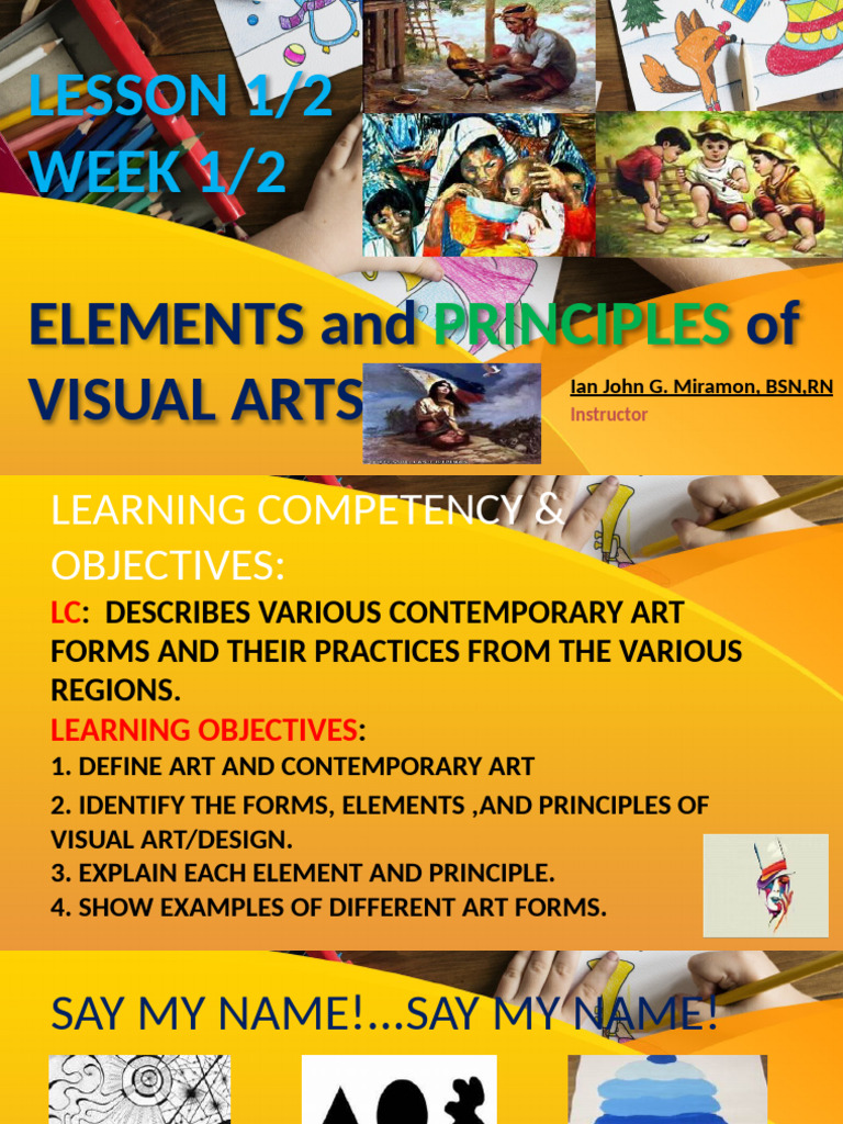 Contemporary Arts Week 1 Lesson 1 | PDF | Composition (Visual Arts) | Color