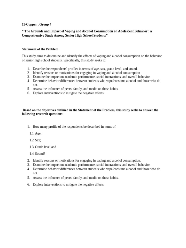 Vaping & Alcohol Impact on Teens | PDF | Adolescence | Electronic Cigarette