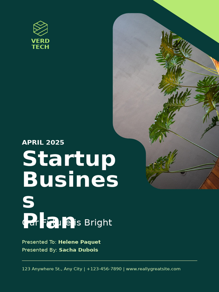 Startup Business Plan | PDF | Marketing | Brand