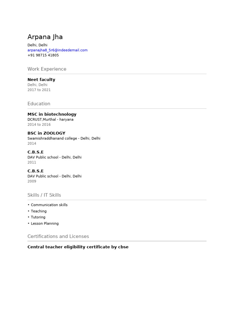 Resume Arpan a Jha | PDF