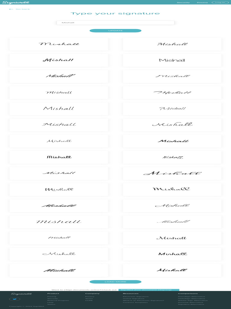 Online Signature Type - SignWell, Formerly Docsketch | PDF ...