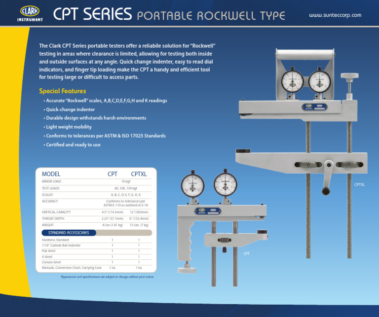 Clark CPT Series Hardness Testers | PDF