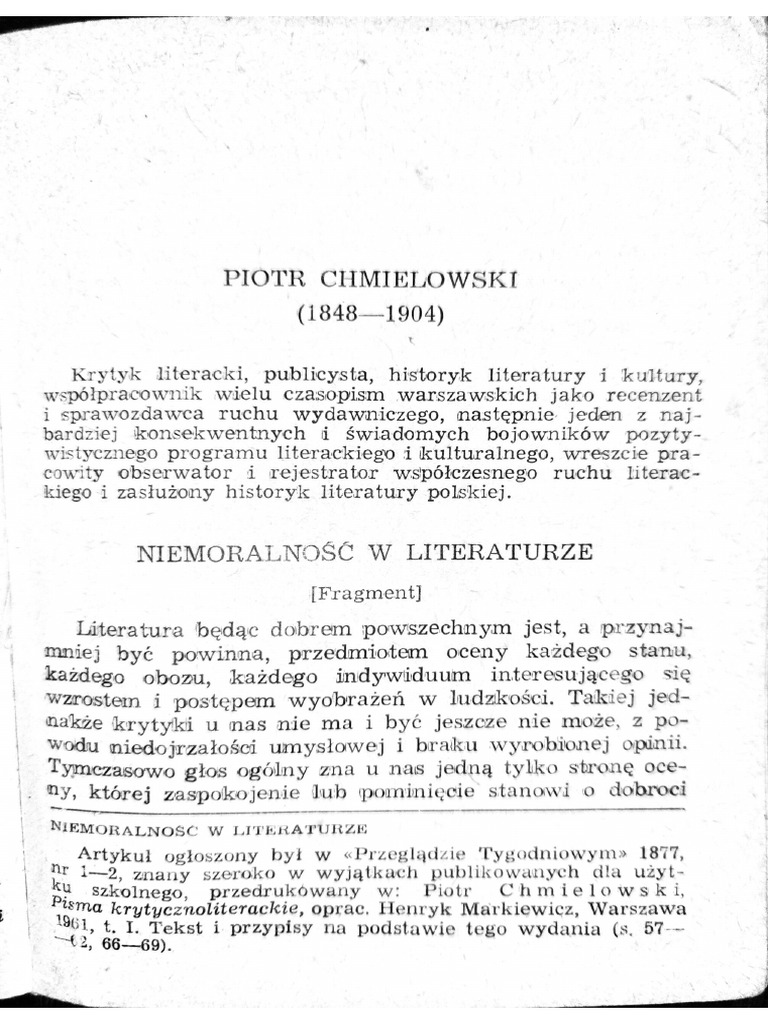 Chmielowski, Teksty | PDF
