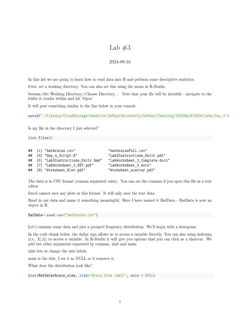 R Data Analysis and Statistics Lab | PDF | Comma Separated Values ...