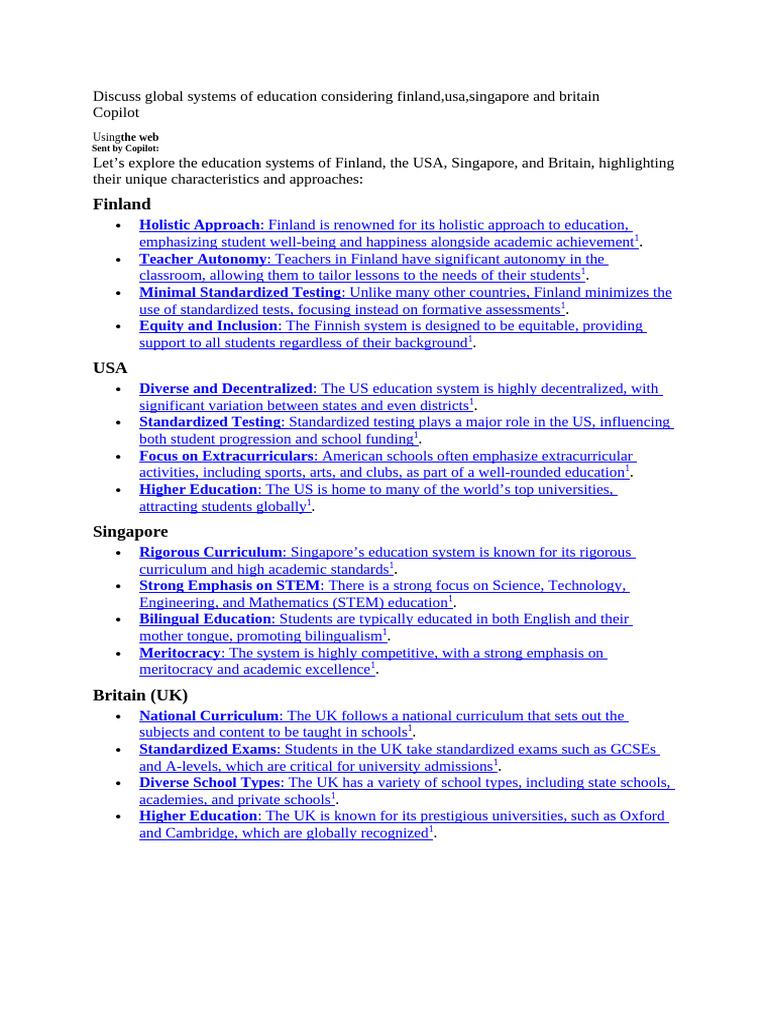 Global Education Systems Compared | PDF | Standardized Tests | Curriculum