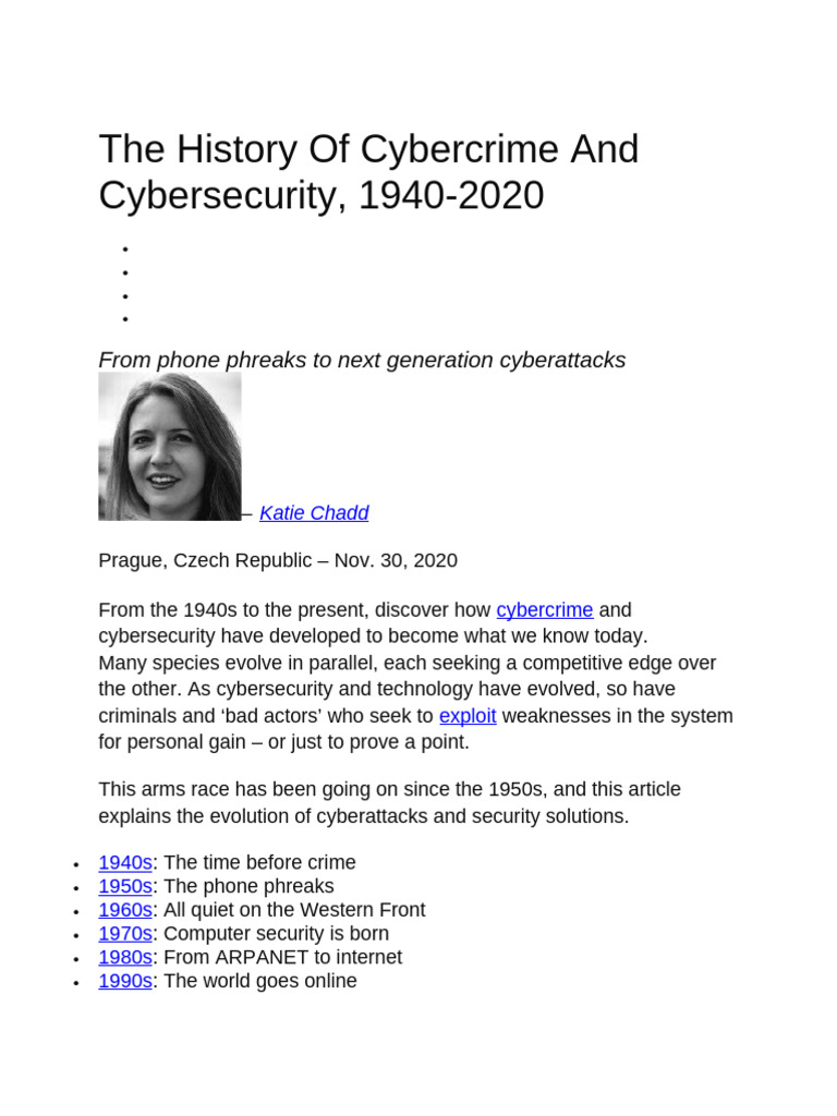 The History of Cybercrime and Cybersecurity | PDF | Antivirus Software ...