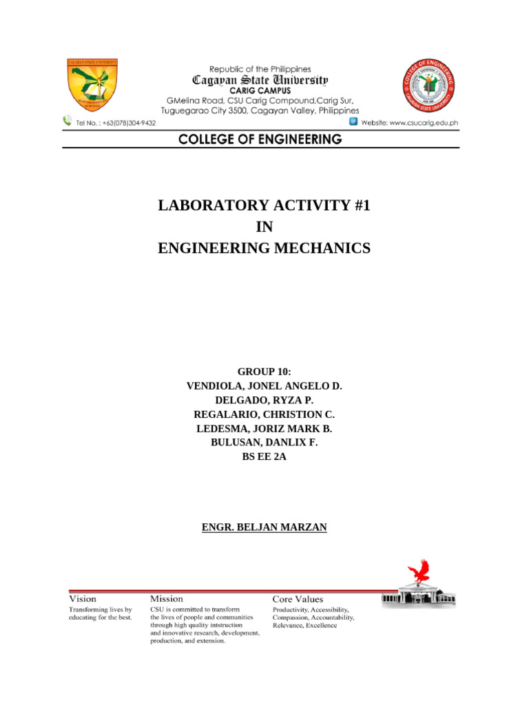 Mechanics Labwork | PDF