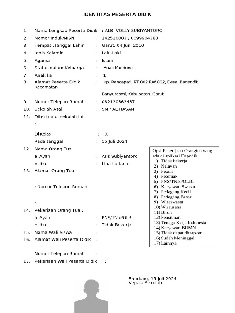 Identitas Raport Albi | PDF