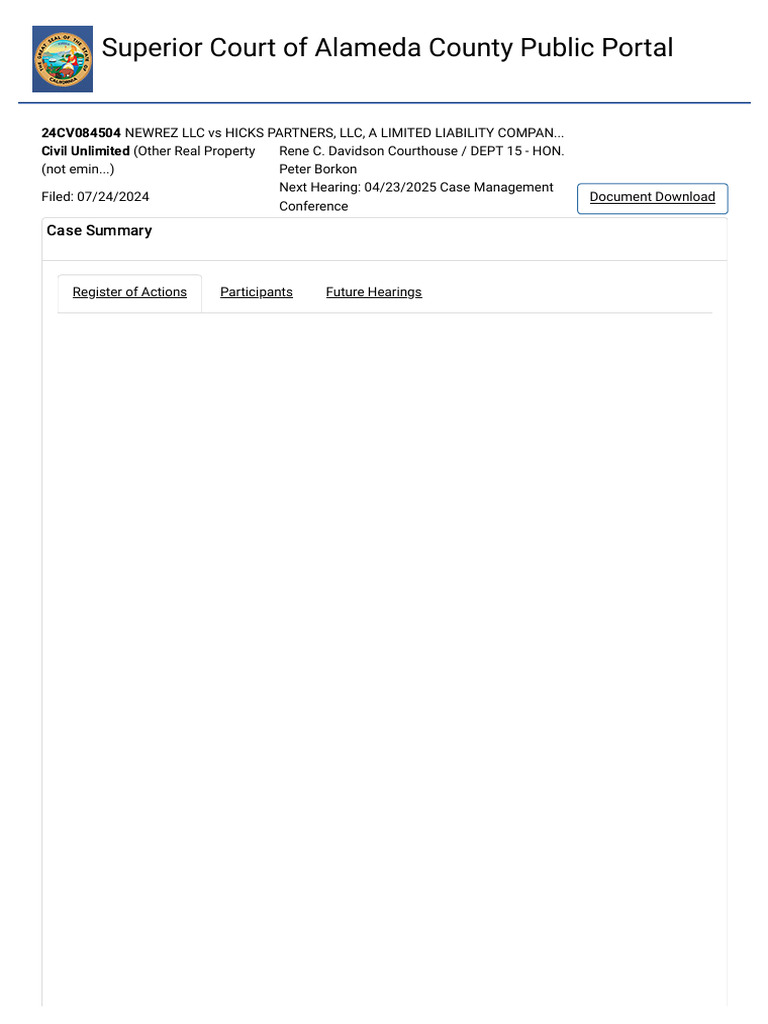 Case Detail Page - Alameda Ecourt Public Portal | PDF | Default ...