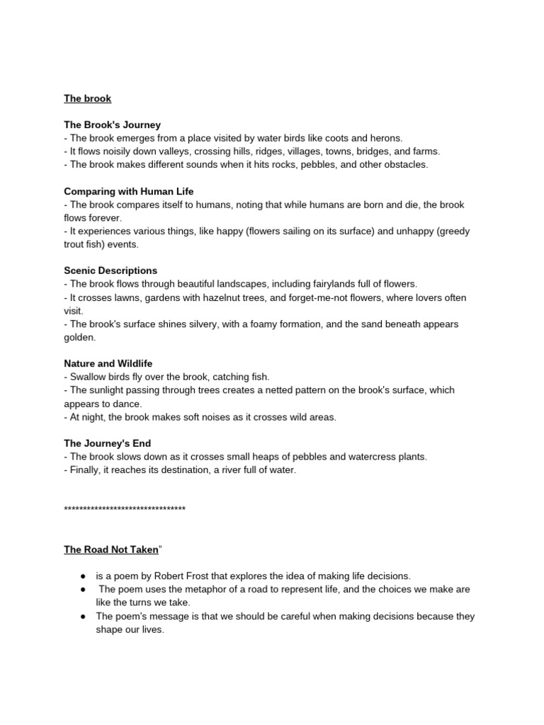 Bullet Point Summary Poem-Drama IX Class | PDF | Rain