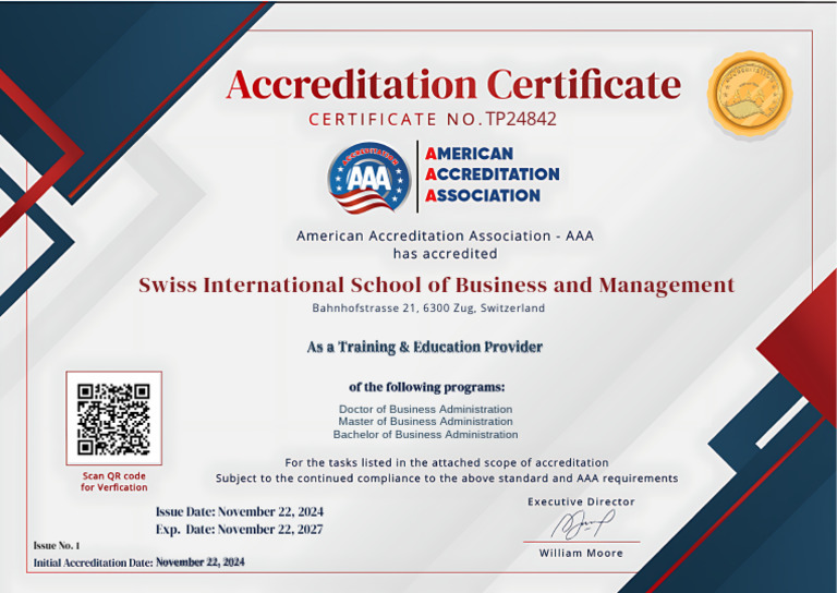 AAA Accreditation Certificate | PDF