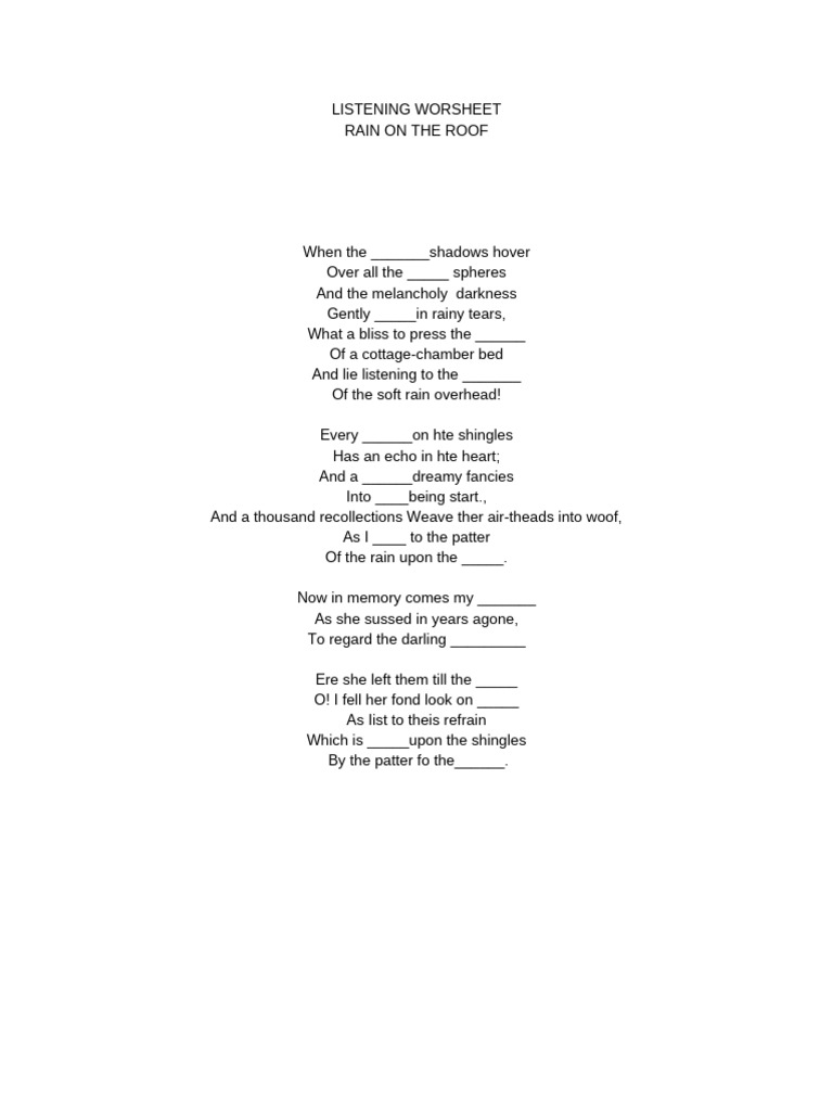 LISTENING WORKSHEET | PDF